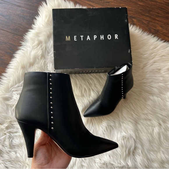 Metaphor | Shoes | Metaphor Cyndi Black Studded Ankle Booties | Poshmark